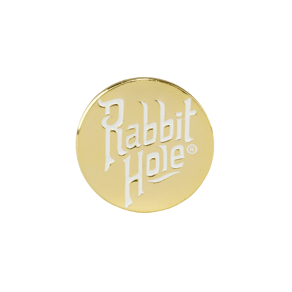 Rabbit Hole Logo Pin in Gold - Rabbit Hole Distillery